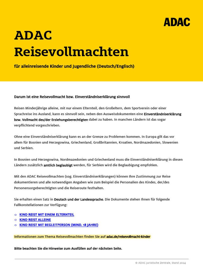 ADAC Reisevollmachten Kompakt - Deutsch-Englisch Mbauha | PDF