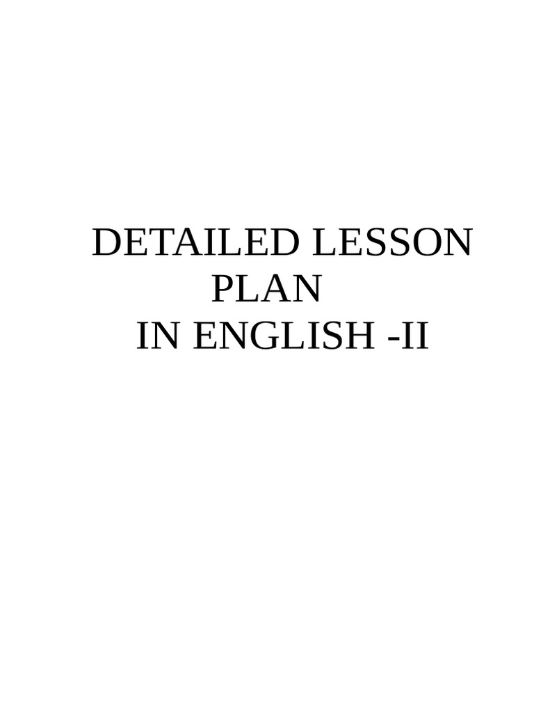 Detailed Lesson Plan in English Ii | PDF