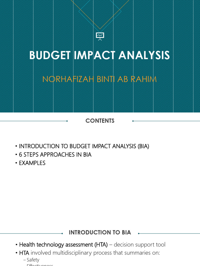 Budget Impact Analysis Intoduction | PDF