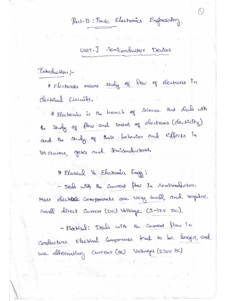 Unit 1 Basic Electronics (EE) | PDF