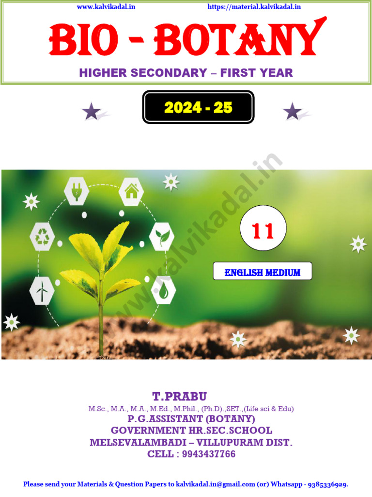 11th Bio - Botany New Study Materials EM 2024-25 | PDF | Bacteria | Science & Mathematics