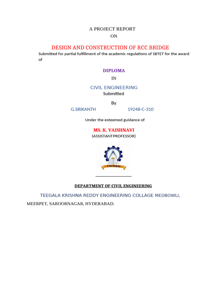 Diploma Rrc Bridge | PDF | Truss | Bridge