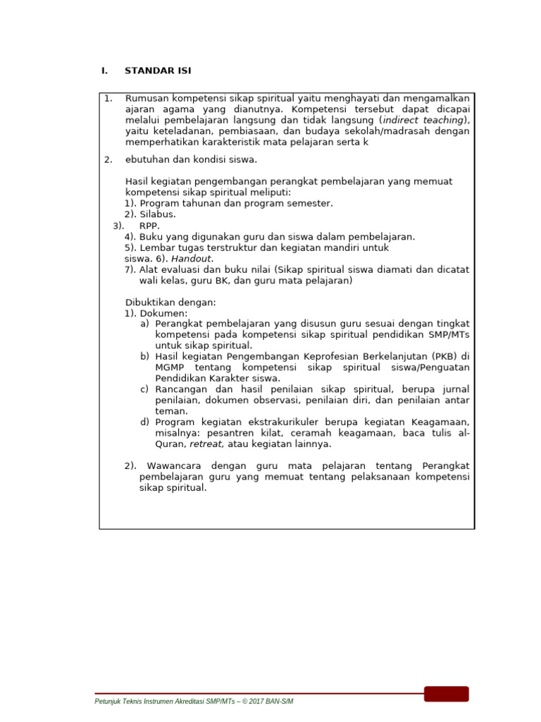 Perangkat Akreditasi Smp Mts 2017 Pdf