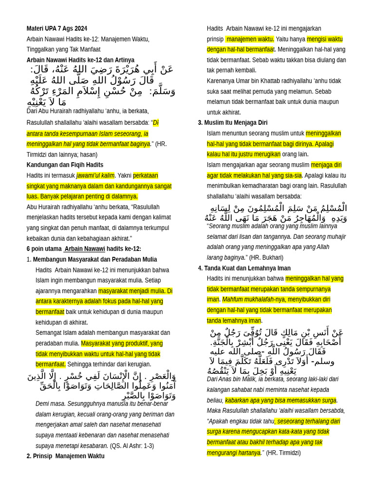 Materi UPA 7 Ags 2024 | PDF