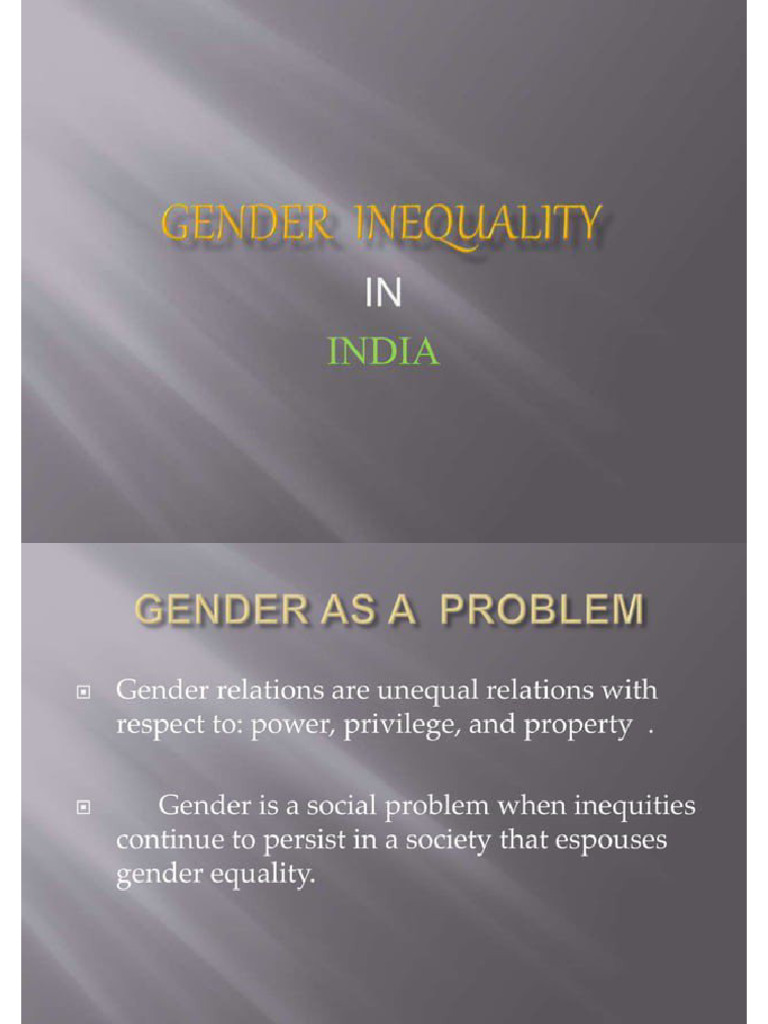Gender Inequality | PDF