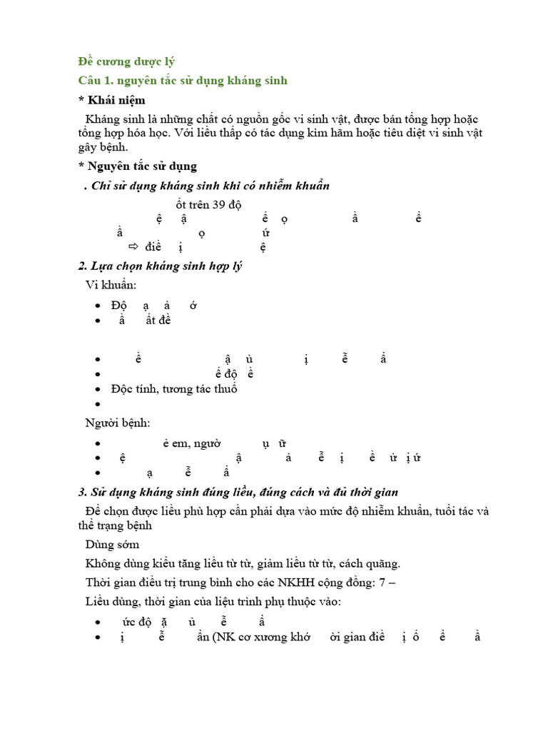 Đề Cương Dược Lý Pdf