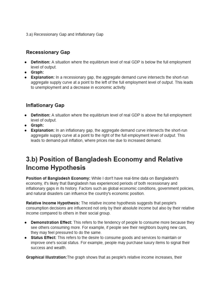 3.a) Distinguish Between Recessionary Gap and Inf.. | PDF