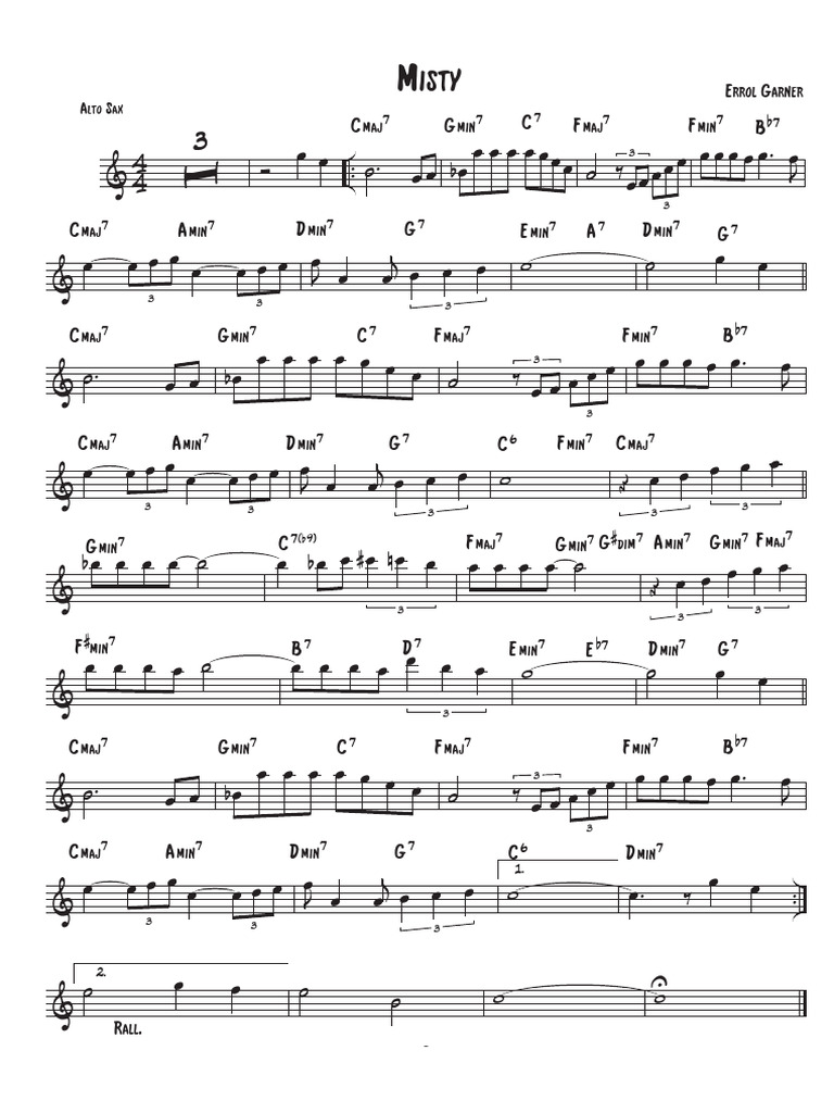 Ballads - 001 Misty (Alto Sax) | PDF