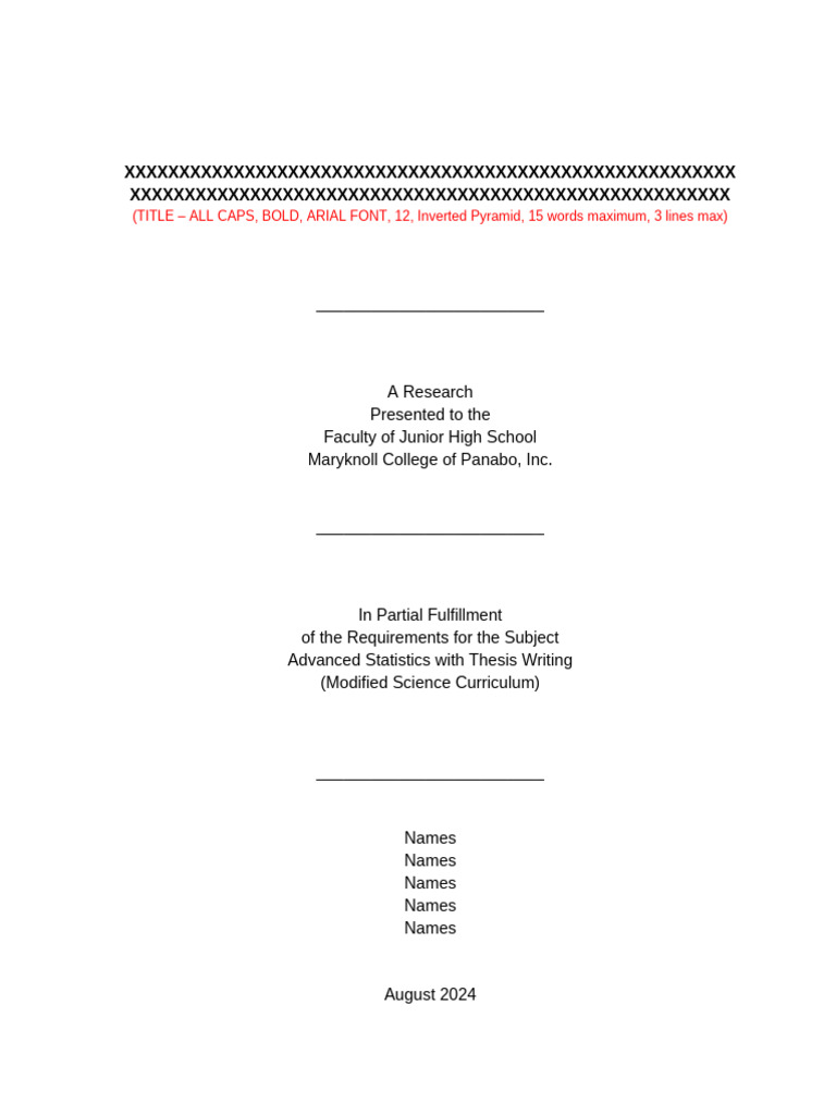 Title Page Format | PDF