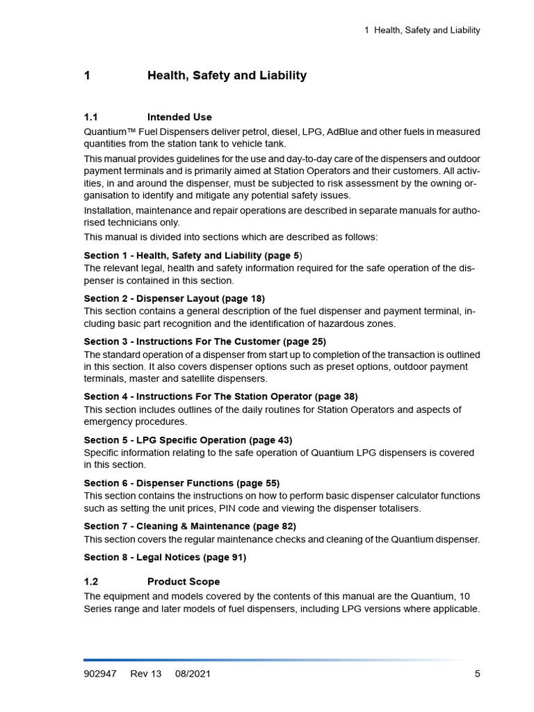 Quantium User Manual Rev.13-Health and Safety | PDF