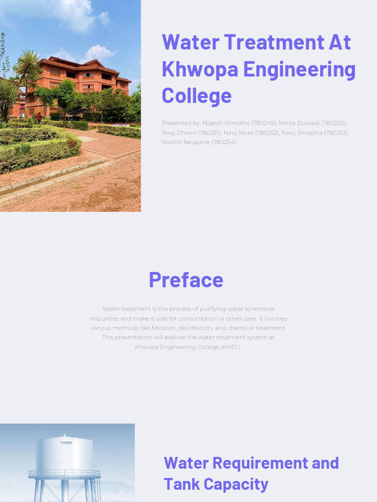 Khwopa Engineering College Water Treatment | PDF | Water Purification | Science & Mathematics