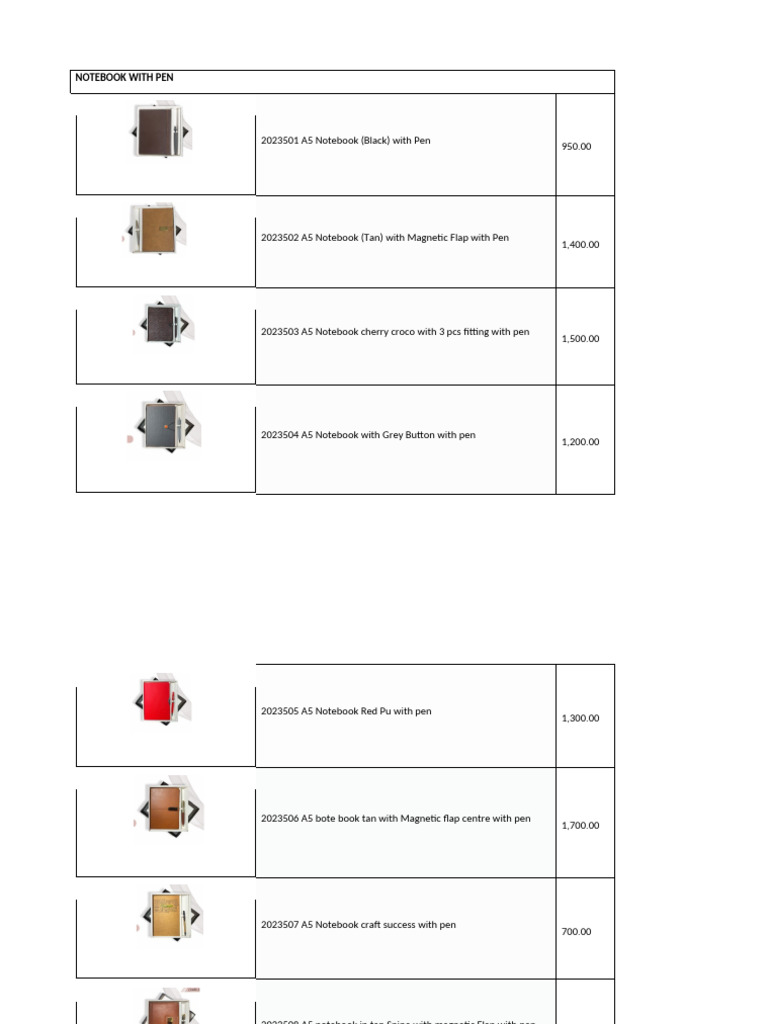 NOTEBOOK CATALOGUE | PDF