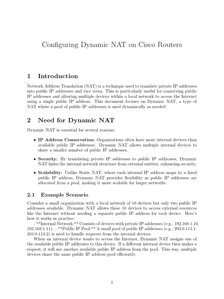 Dynamic NAT | PDF