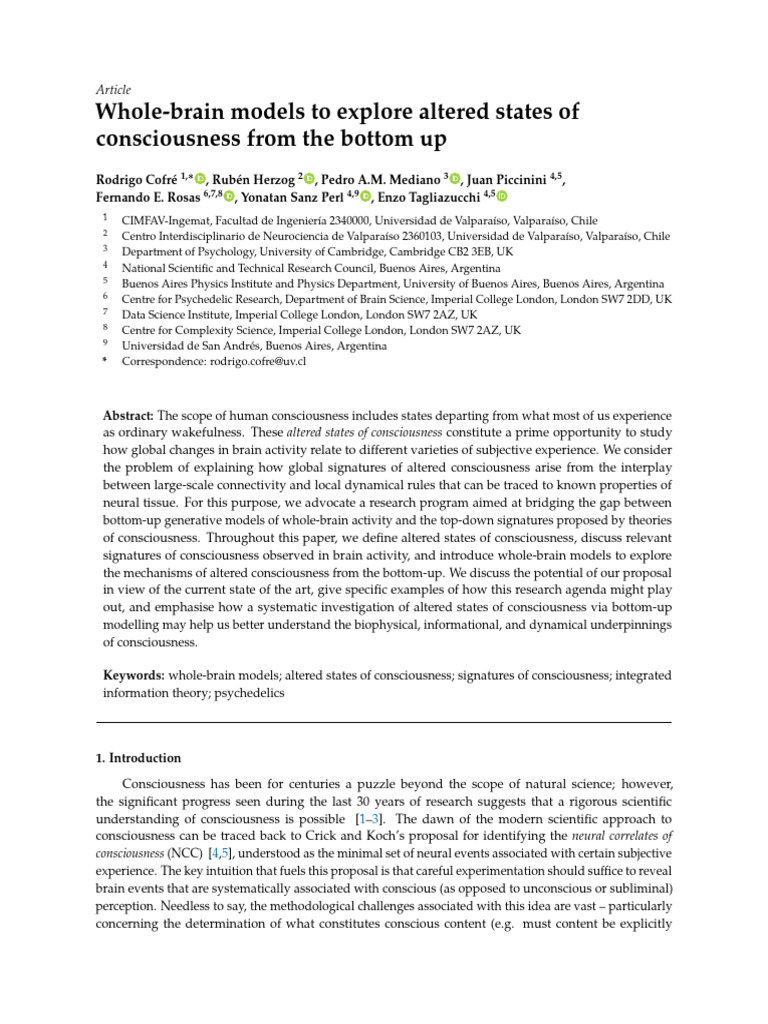 Whole-Brain Models To Explore Altered States of Consciousness From The ...