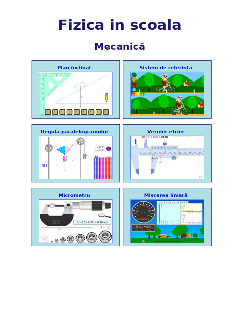 Fizica in Scoala: Mecanică | PDF