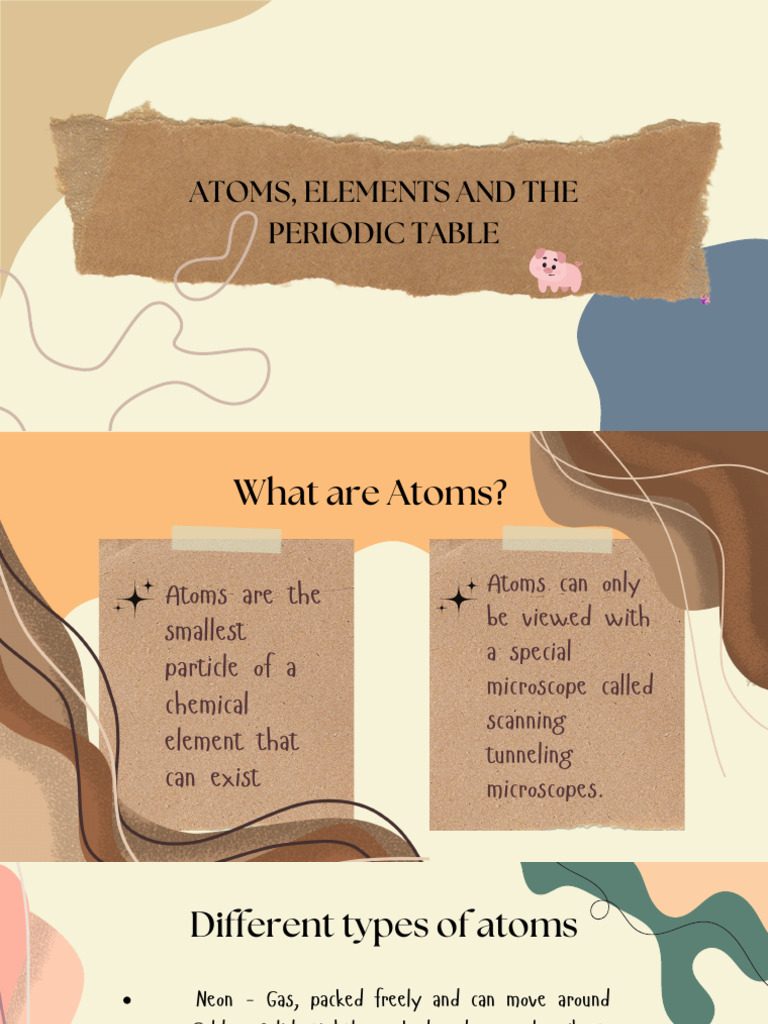 ATOMS, ELEMENTS AND THE PERIODIC TABLE for Year 7 Cambridge | PDF