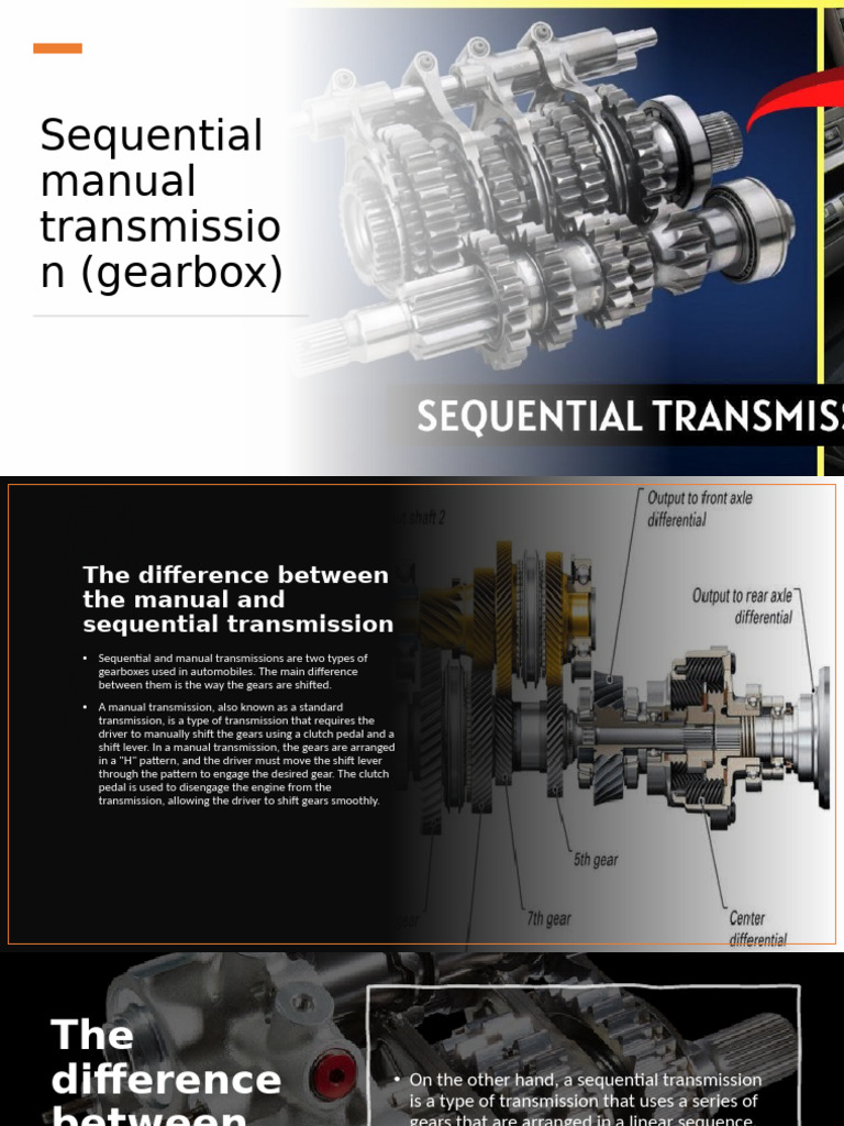 Sequential Manual Transmission (Gearbox) .PPTX 2 | PDF