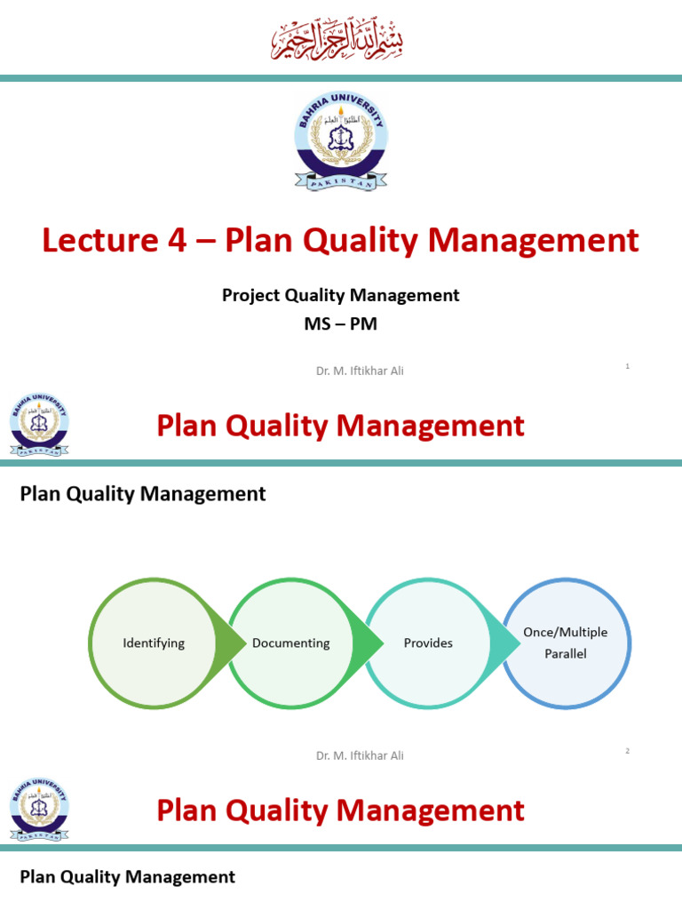 Lecture 4 - Plan QM - PQM - DR M Iftikhar Ali Fall 23 13102023 063049pm ...