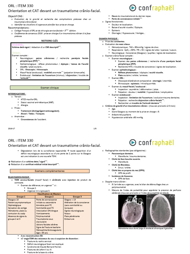 Orientation - Et - CAT - Devant - Un - Traumatisme - Cranio Facial ...