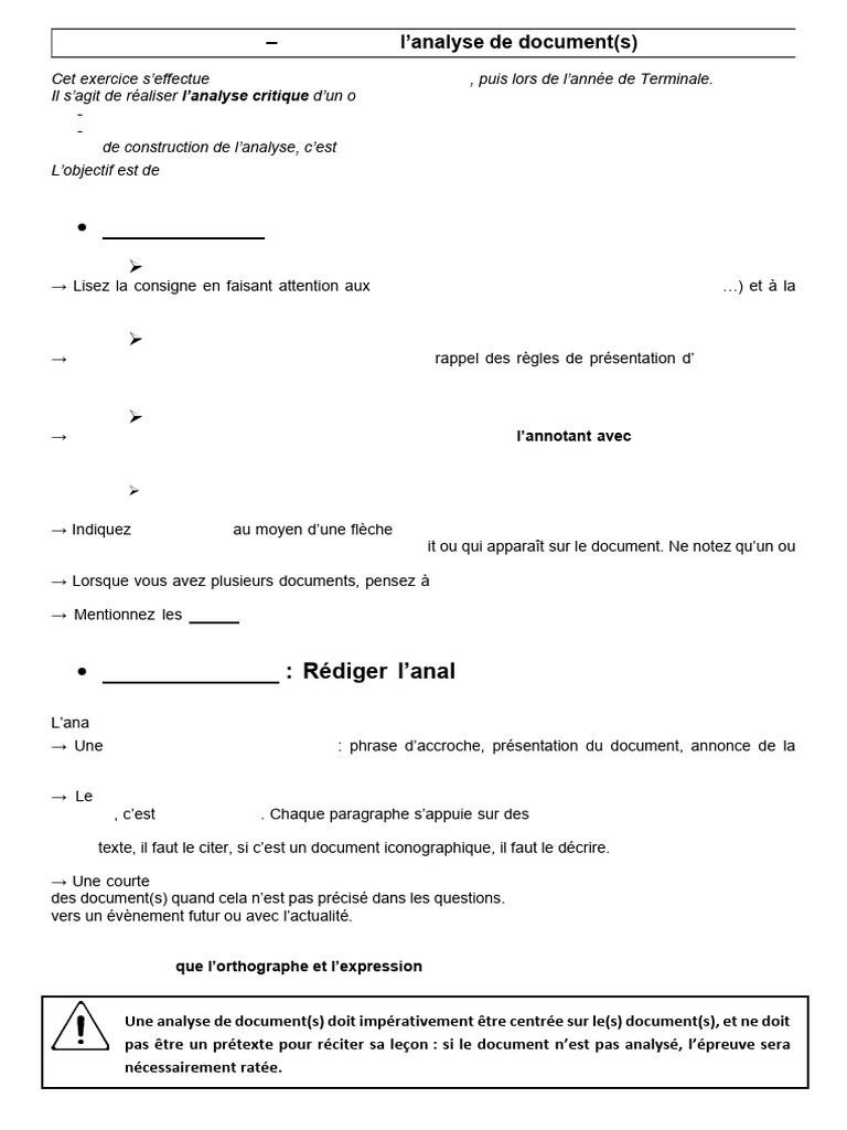 Fiche 2 Analyse de documents | PDF