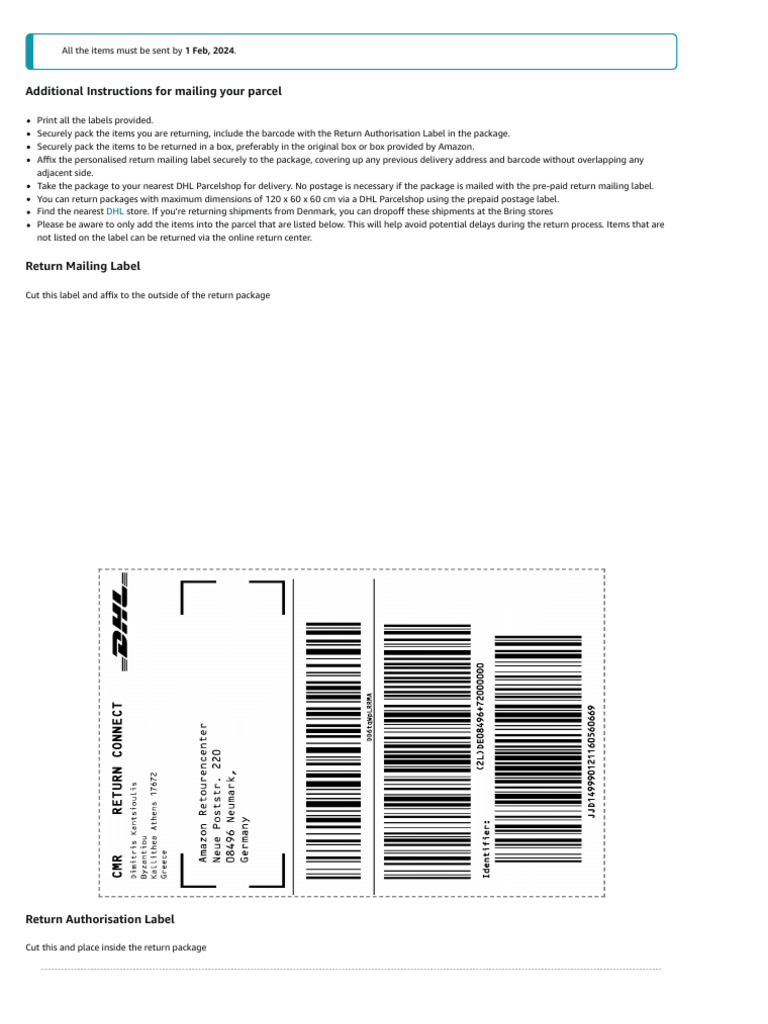 Online Return Center | PDF