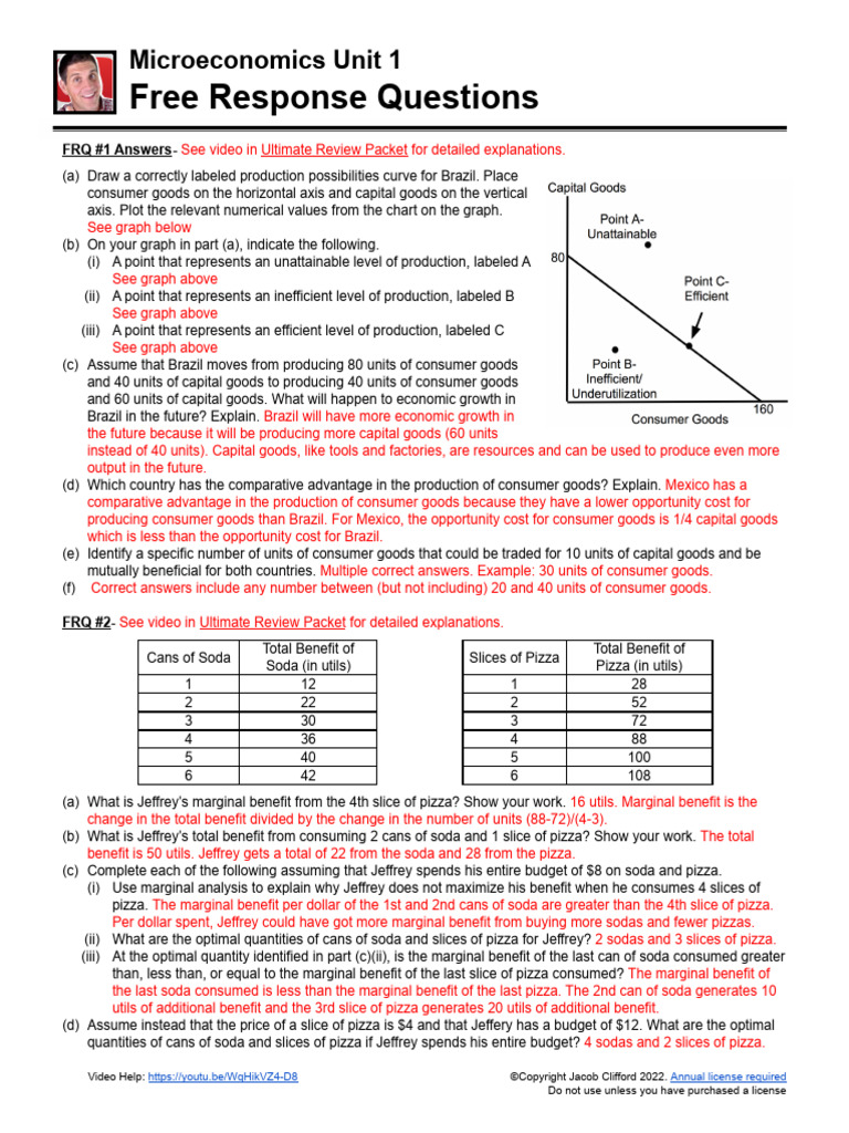 Unit 1 Frqs Answers Pdf Trade Business