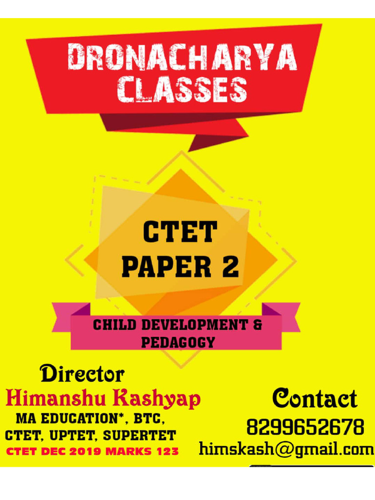 CDP Part 1 Ctet Paper 2 Drona | PDF