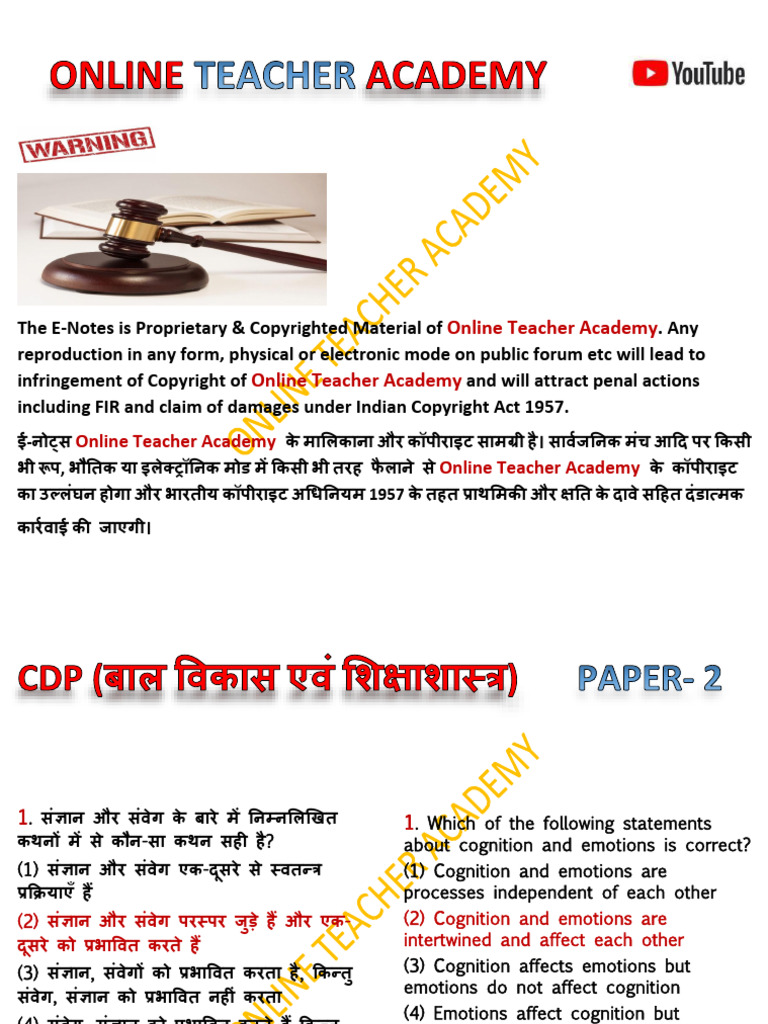 CDP Paper 2 | PDF | Psychological Concepts | Science & Mathematics