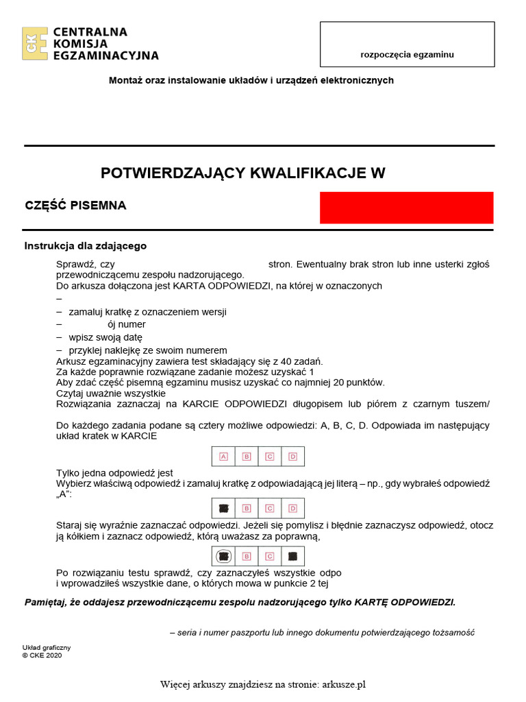 Ee03 2024 Styczen Egzamin Zawodowy Pisemny | PDF