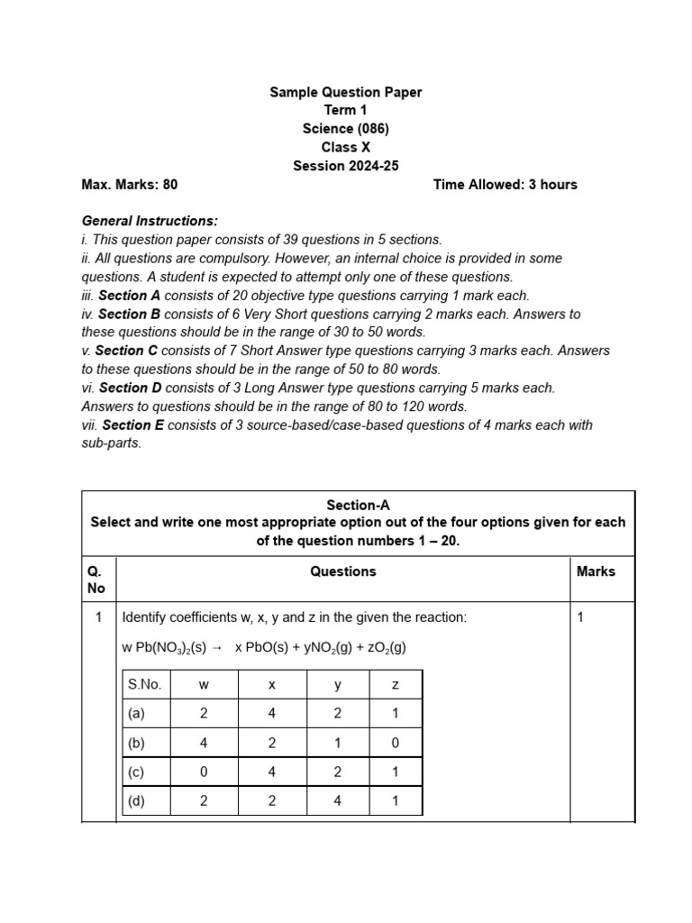 X SC T1 SamplePaper 24-25 | PDF