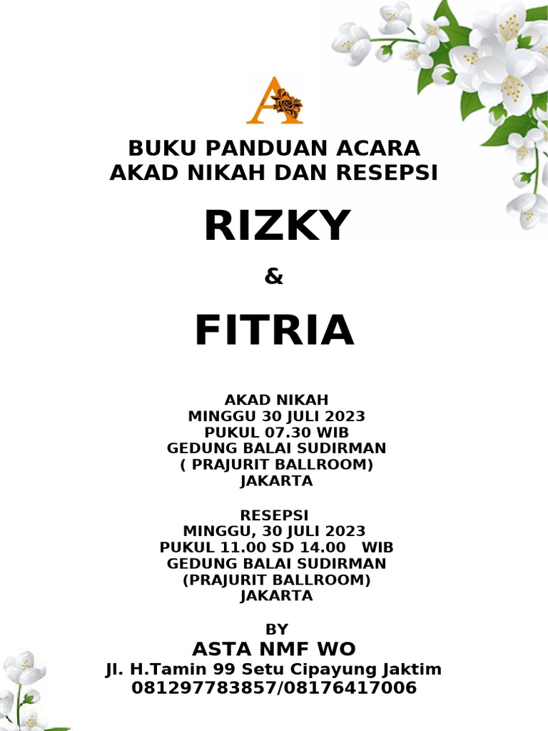 Buku Panduan (Akad+resepsi) 1-1 | PDF