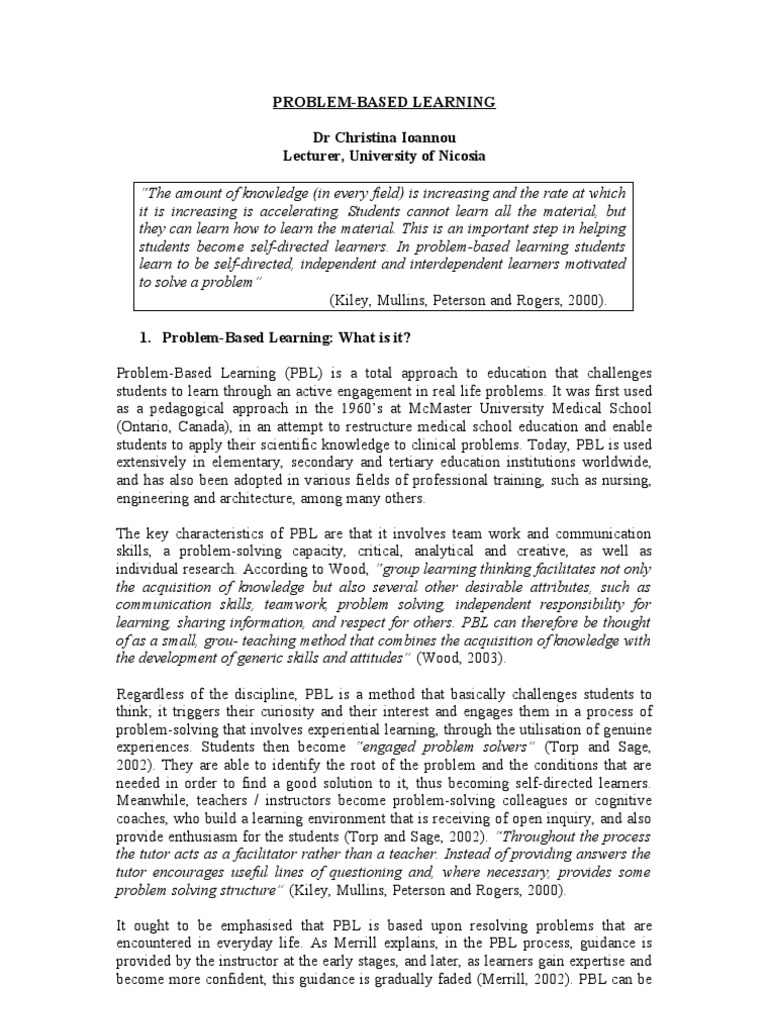Inter College Problem Based Learning | PDF | Constructivism (Philosophy Of Education ...