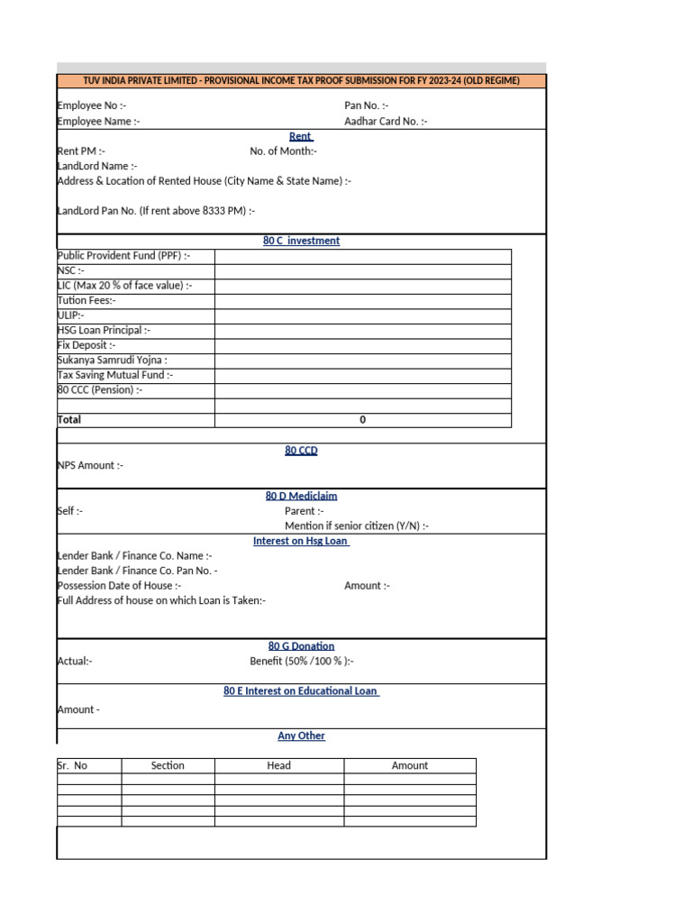 Provisional Income Tax Proof Submission For 2023-24 | PDF