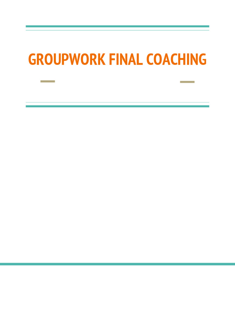 Final Coaching Group Work | PDF
