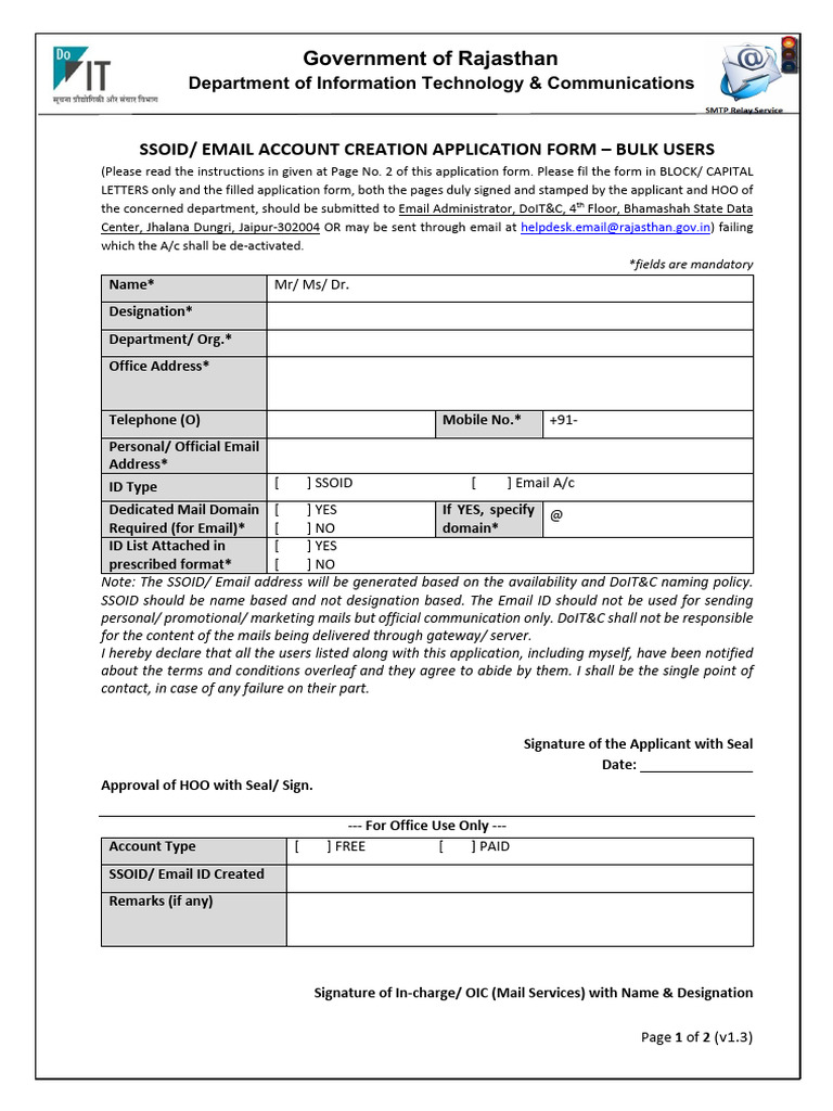 Bulk - User - Email - Form Sso Format | PDF