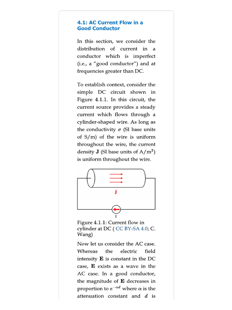 Ac Flow in A Good Conductor | PDF