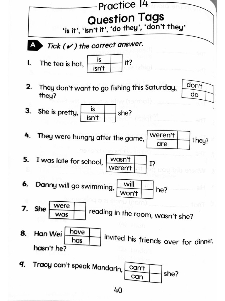 Practice 14 questions tags | PDF