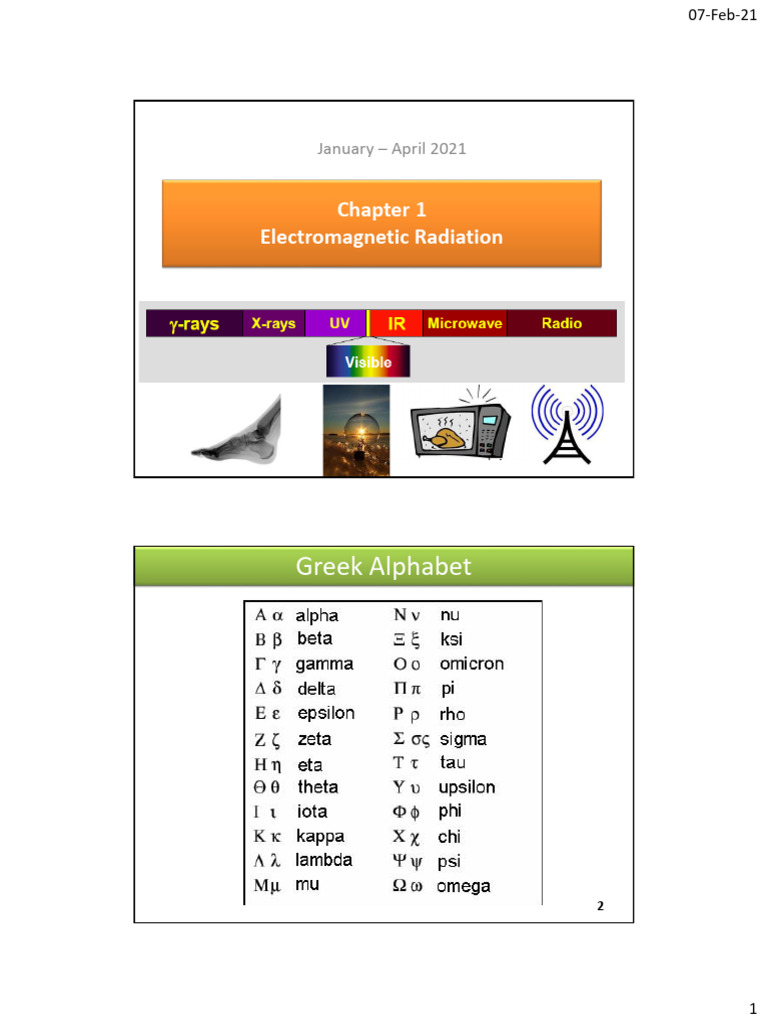 Ch. 1 - Electromagnetic Radiation | PDF