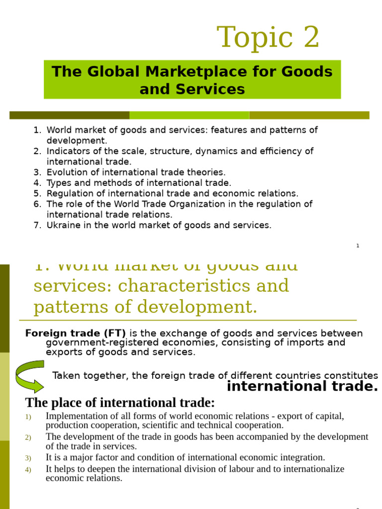 Presentation. 2. World Market of Goods and Services | PDF