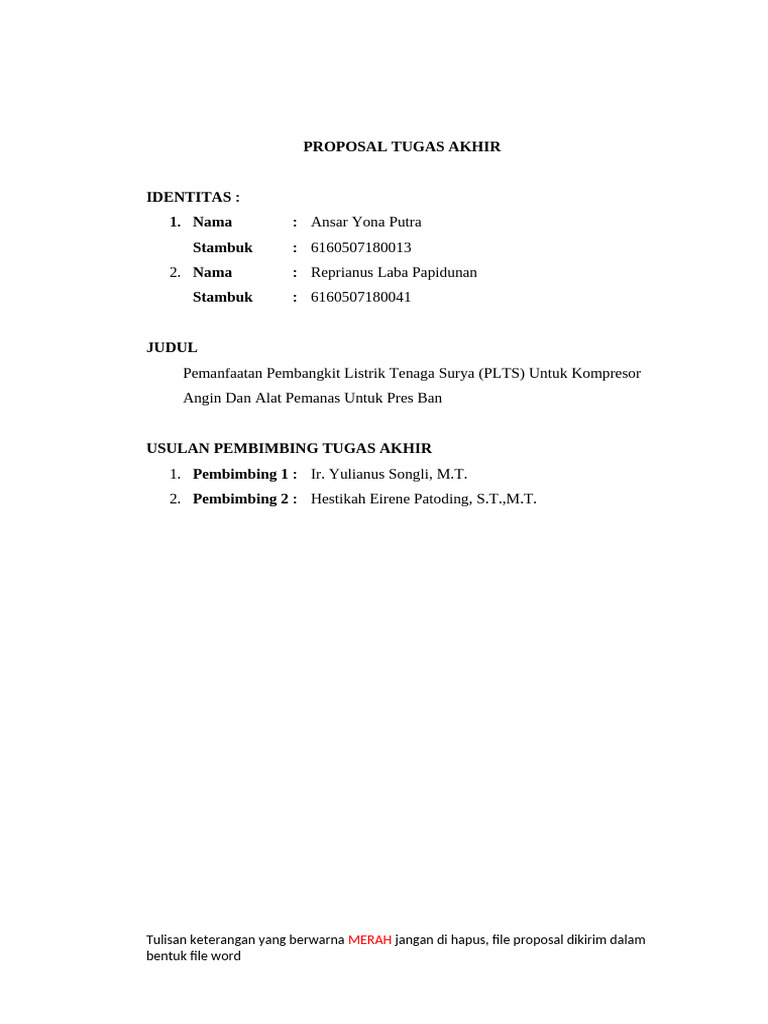 PROPOSAL TUGAS AKHIR Repin Dan Ansar | PDF
