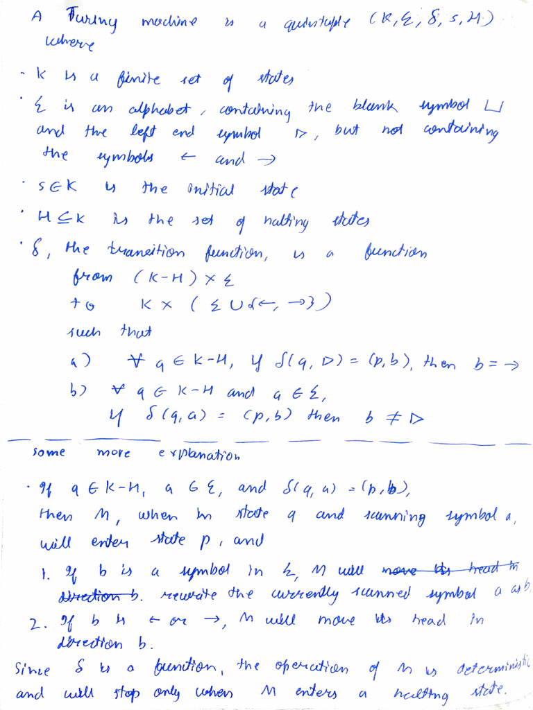 TOC TuringMachine SelfNotes | PDF