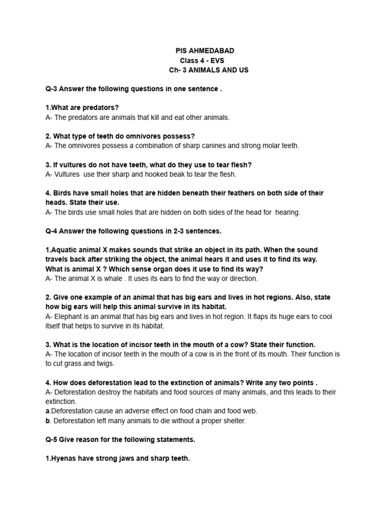 Notes - Animals and Us | PDF