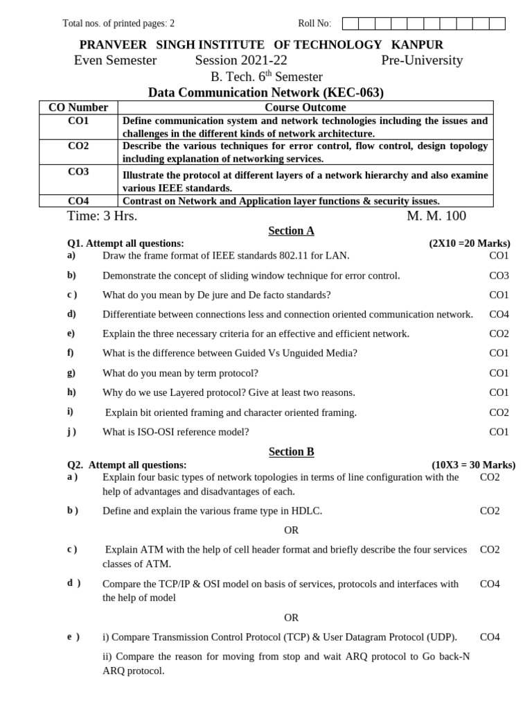 Pu DCN Paper 2021-22 | PDF
