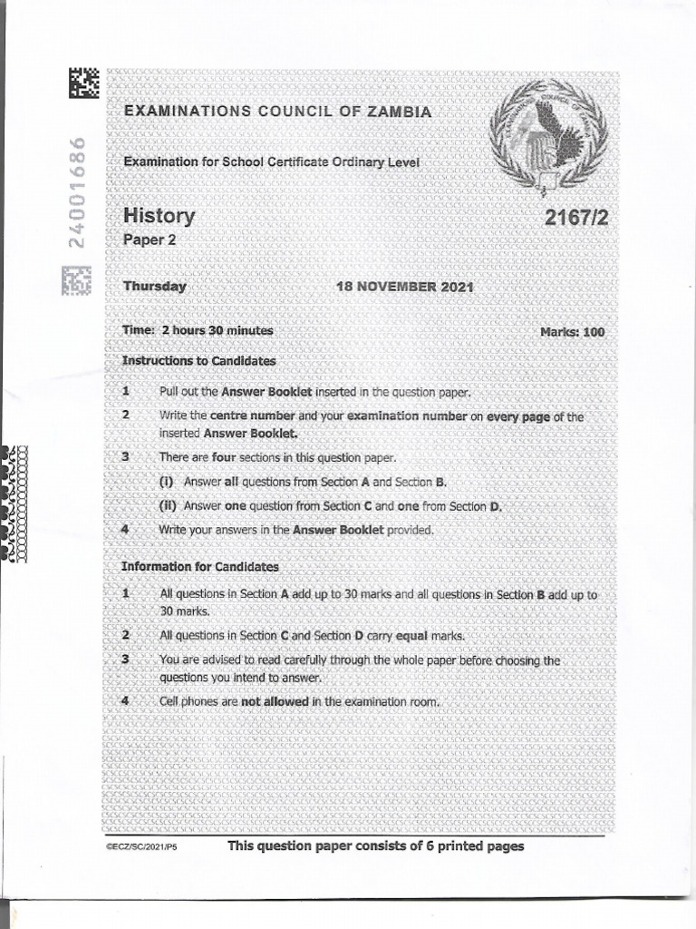 2021 Grade 12 History Paper 2 | PDF