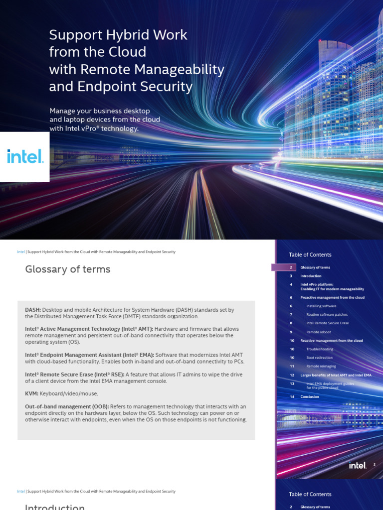 Intel - Vpro Cloud Hybrid Work Manageability Security Ebook | PDF