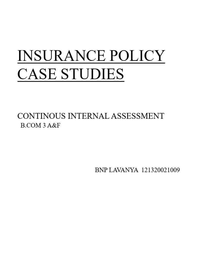 Insurance Case Studies | PDF
