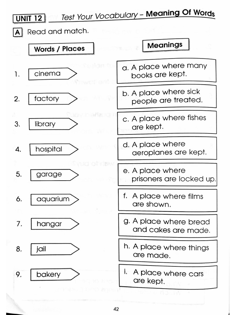 Unit 12 Meaning Words | PDF
