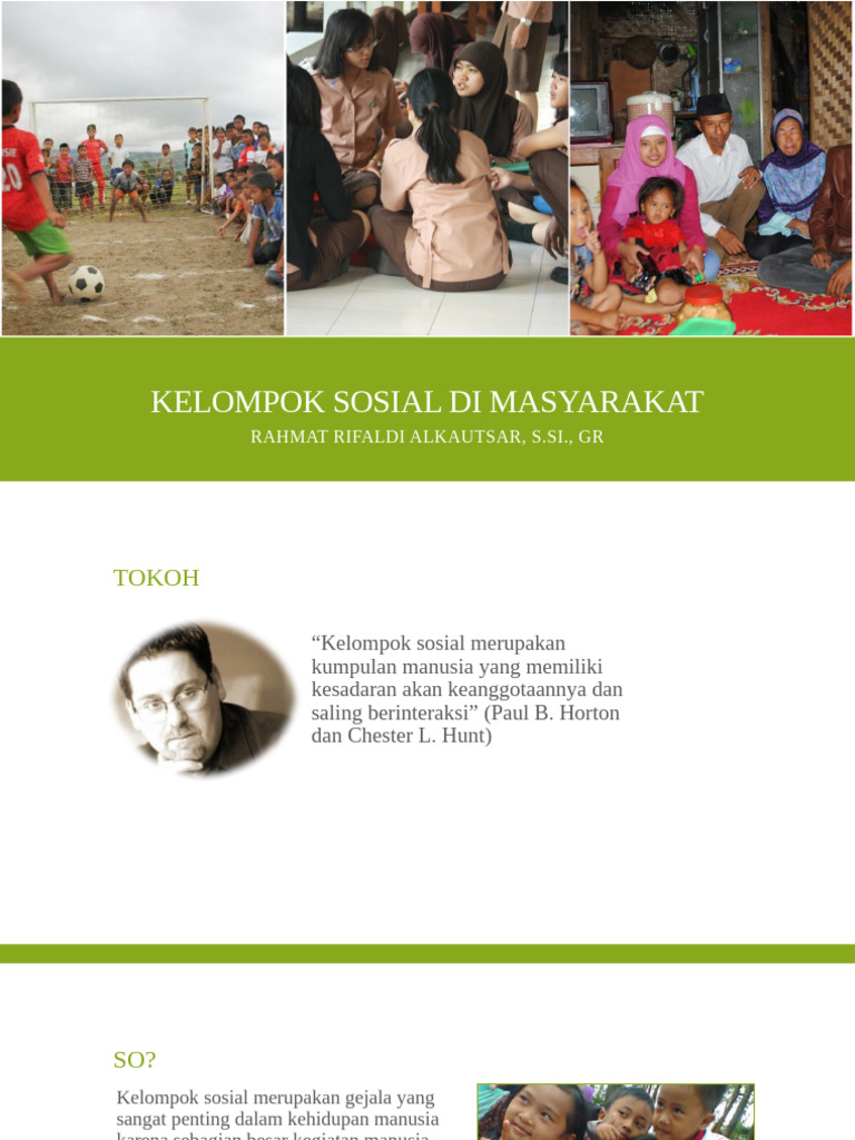 BAB 1 PPT Materi Sosiologi Kelas XI Kelompok Sosial Di Masyarakat | PDF