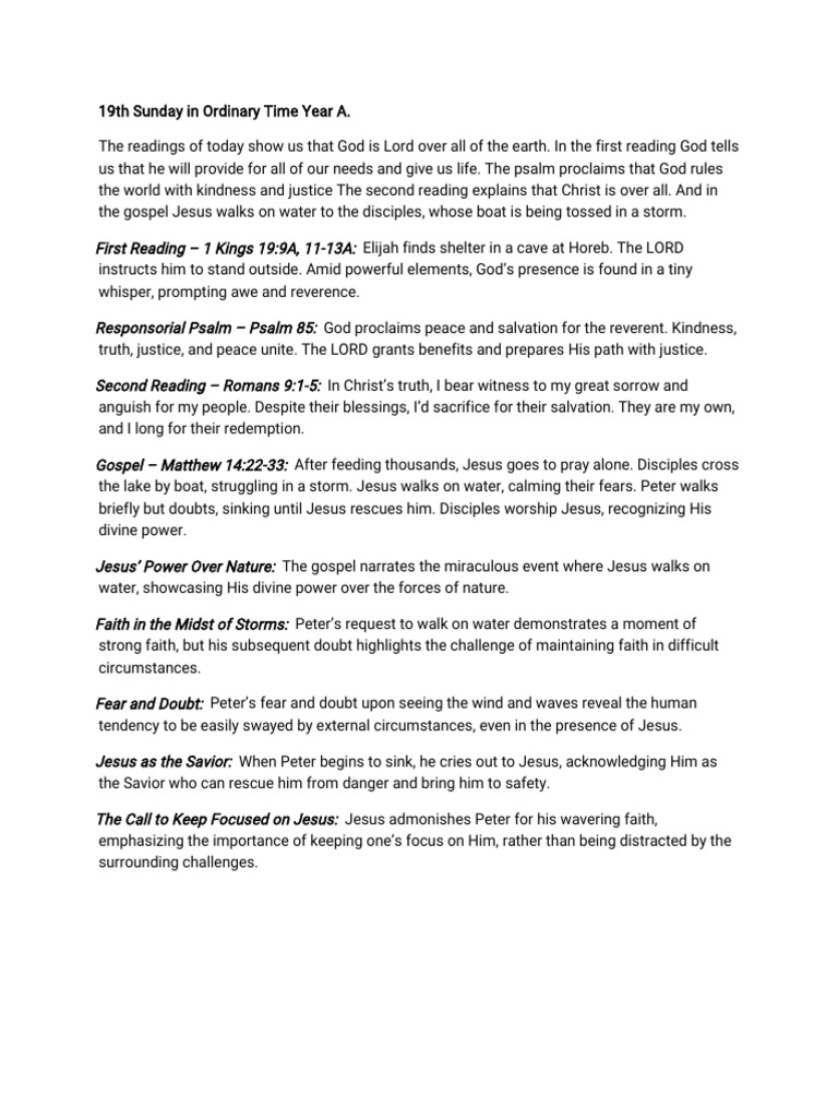 19th Sunday in-WPS Office | PDF