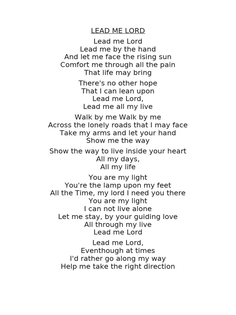 Lead Me Lord | PDF